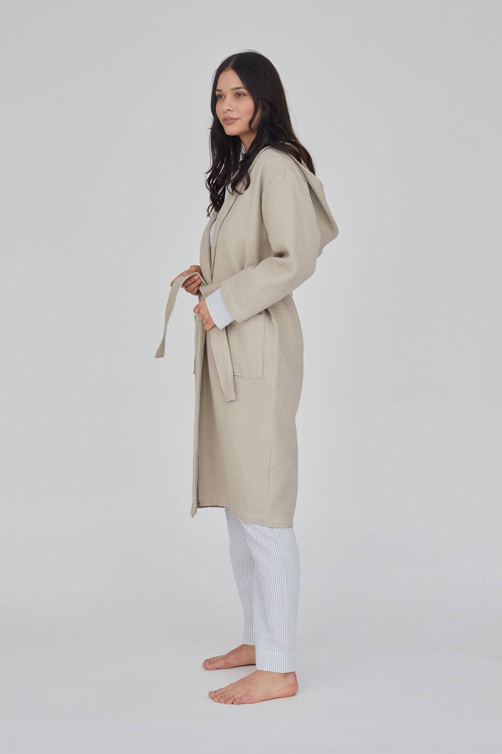Nora Long Robe GOTS - Feather Gray – Basic Apparel