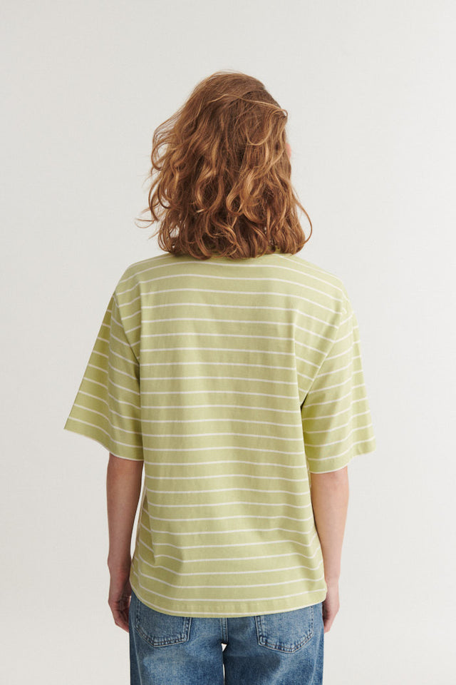 Raja Stripe Tee - winter pear / whisper white
